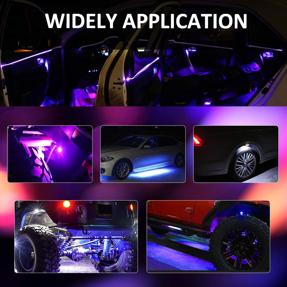 RGB LED Rock Lights Phone APP Remote Control Timing Music Mode 6 Pods ...