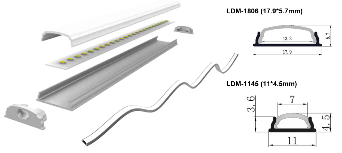 Flexible Bendable Aluminum Profile for LED Strip Light from China ...
